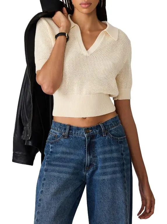 Steve Madden Lark Open Stitch Sweater - Cream
