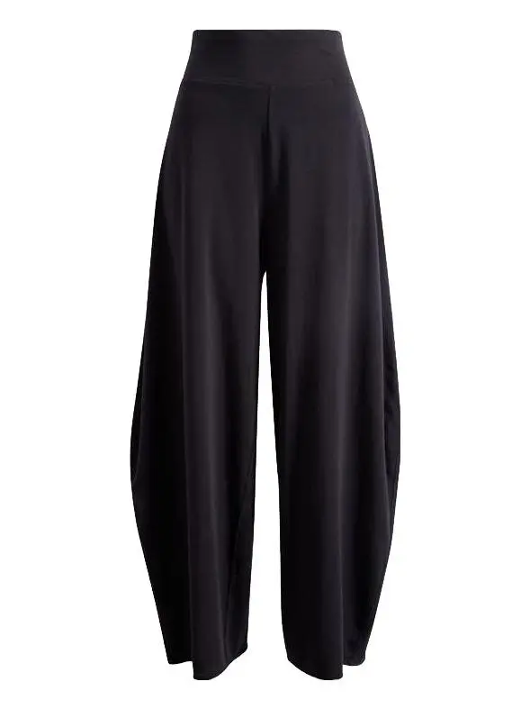 Free People Hot Shot Barrel Leg Pants - Solid Black