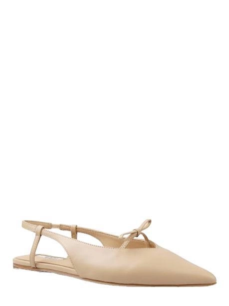ZIGI Hala Pointed Toe Slingback Flat With Bow Detailing - Beige Leather