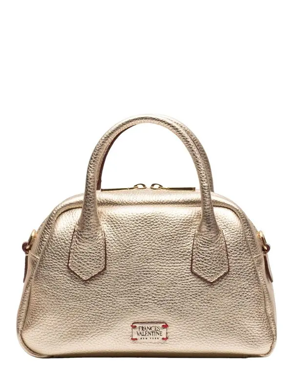 FRANCES VALENTINE Mini Metallic Leather Bowler Bag - Gold