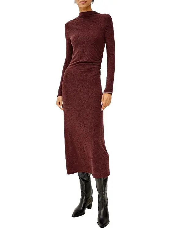 Rails Margaret Mock Neck Jersey Midi Dress - Merlot