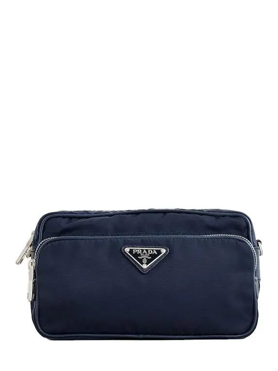Shopbop Prada Double Pocket Tessuto Crossbody Bag - Blue
