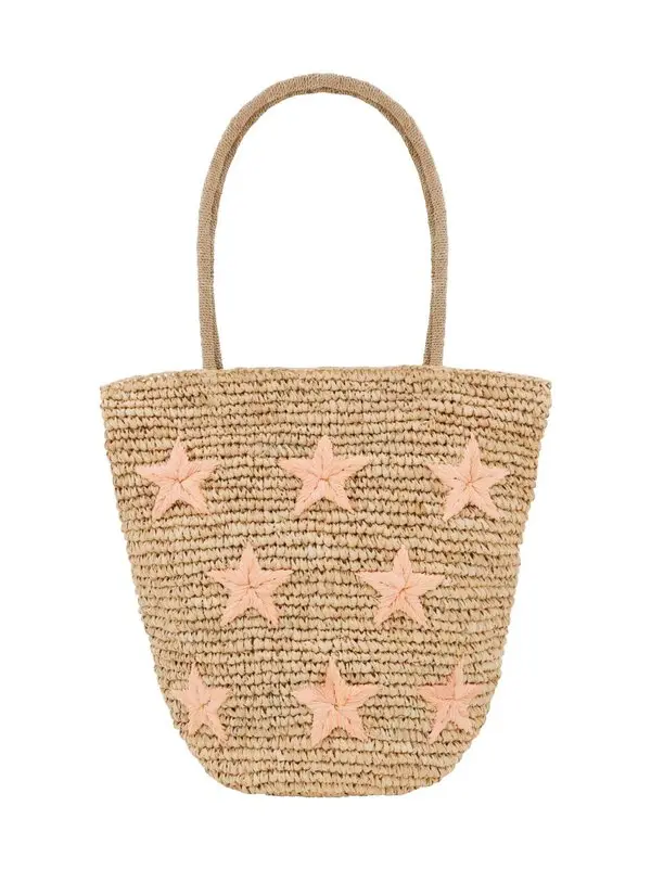 OHSUN Neutrals Starr Raffia Beach Tote Peach - Orange