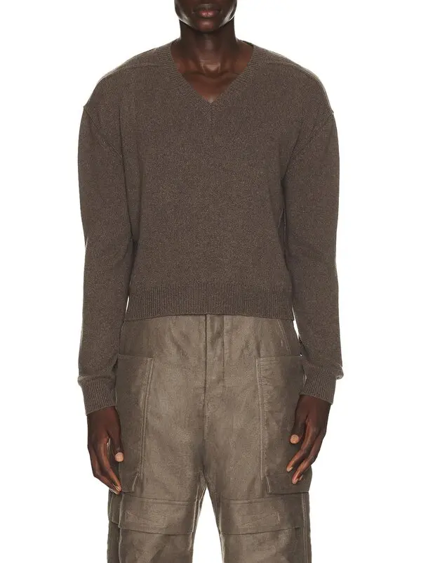 Rick Owens Tommy V Neck Sweater - Dust