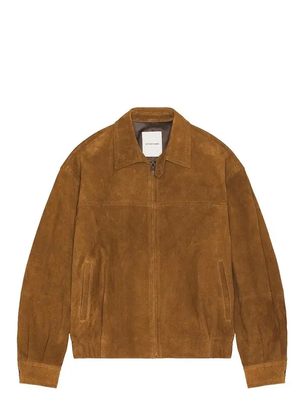 LE17SEPTEMBRE Cow Suede Zip Blouson - Camel