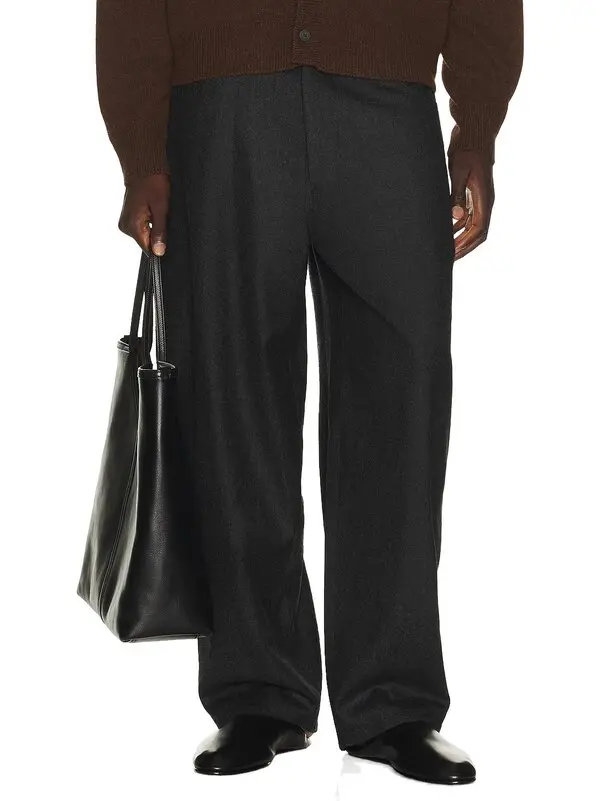 LE17SEPTEMBRE Wool Curved Trousers - Charcoal