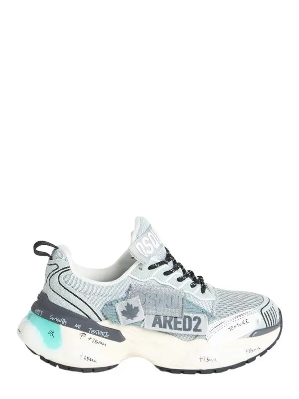 Dsquared2 Mesh And Suede Patchwork Sneakers - Grey
