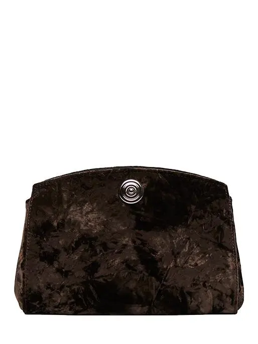 LIFFNER Velvet Push Lock Clutch - Brown