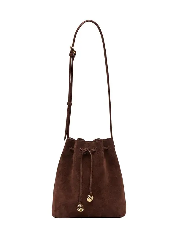 LIFFNER Charm Bucket Small Suede Bag - Brown