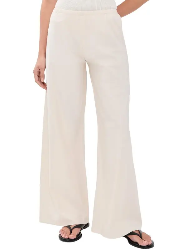 LA LIGNE Colby Poplin Wide Leg Pants - Bone