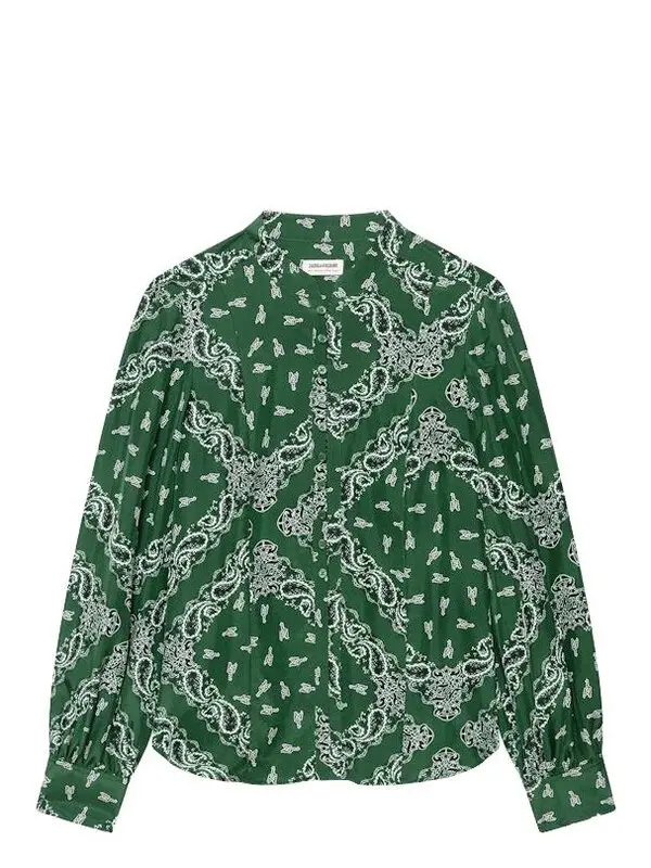 Zadig&Voltaire Twina Silk Shirt With Bandana Print - Meadow