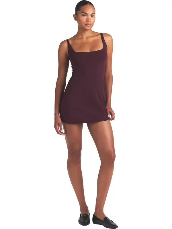 SKIMS Cotton Jersey Mini Dress - Currant
