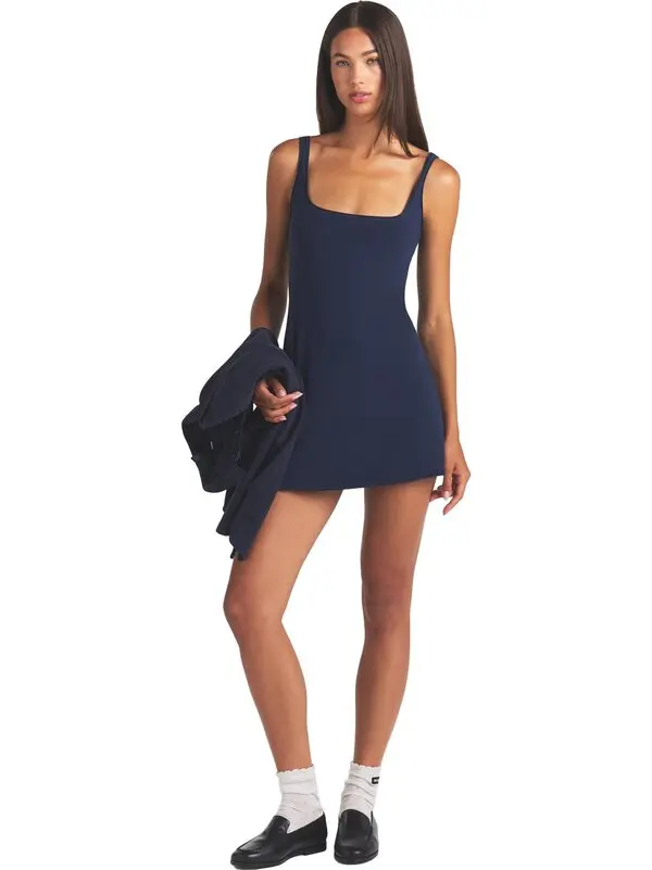 SKIMS Cotton Jersey Mini Dress - Navy