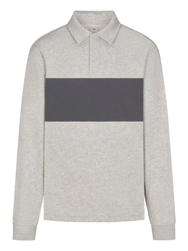 SKIMS Rugby Polo | Grey | Small | Fleece Lounge - Light Heather Grey