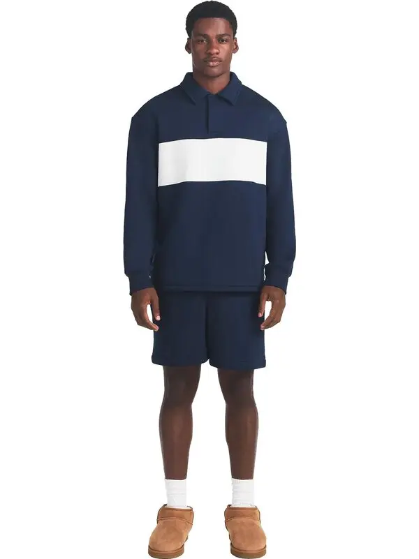 SKIMS Rugby Polo | Blue | | Fleece Lounge - Navy