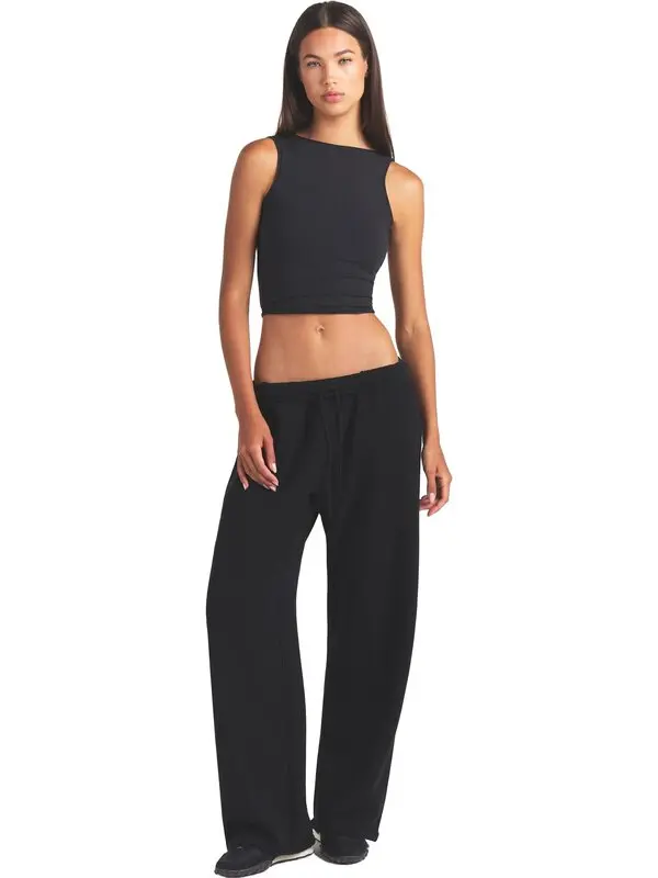 SKIMS Cotton Jersey Tie Back Tank Top - Soot