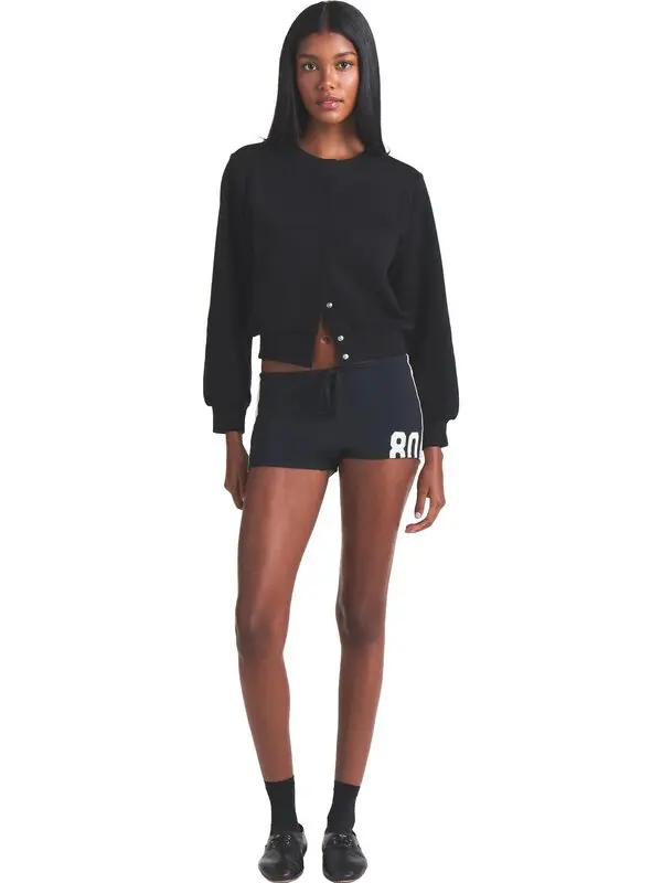 SKIMS Cotton Fleece Shrunken Cardigan - Onyx