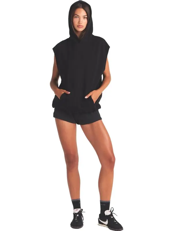SKIMS Cotton Fleece Sleeveless Hoodie - Onyx