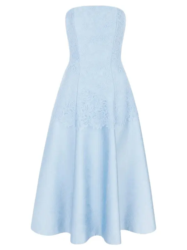 EMILIA WICKSTEAD Meja Dress In Icy Embossed Cloque - Blue