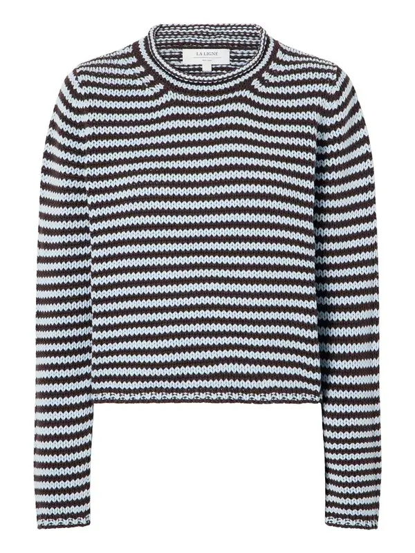 LA LIGNE Mini Marina Cropped Striped Cotton Sweater - Multi