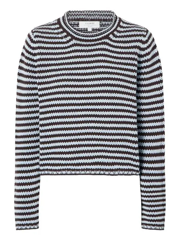LA LIGNE Mini Marina Cropped Striped Cotton Sweater - Multi