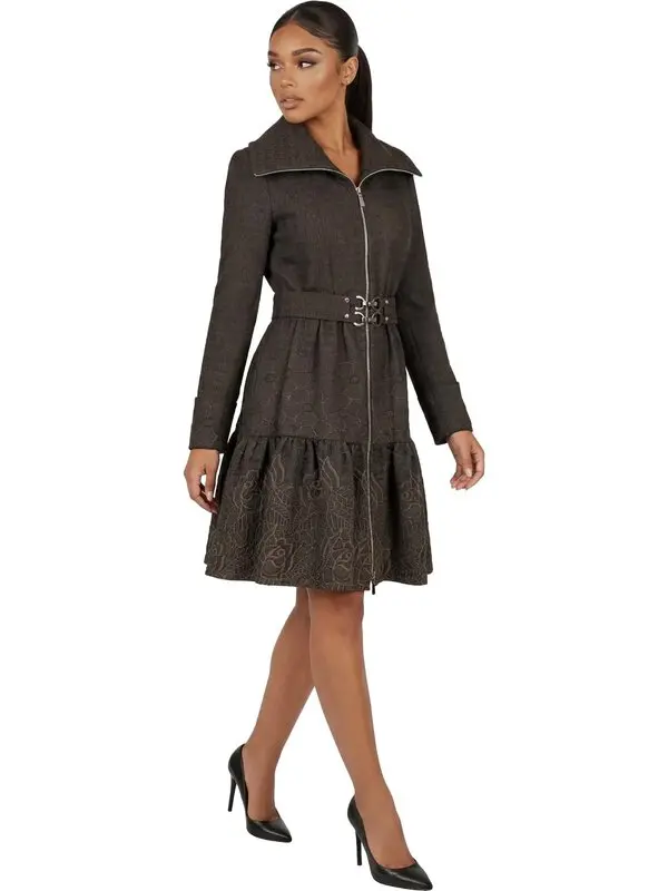 LUNA FASHION HOUSE Short Tailored Coat, Iris - Brown