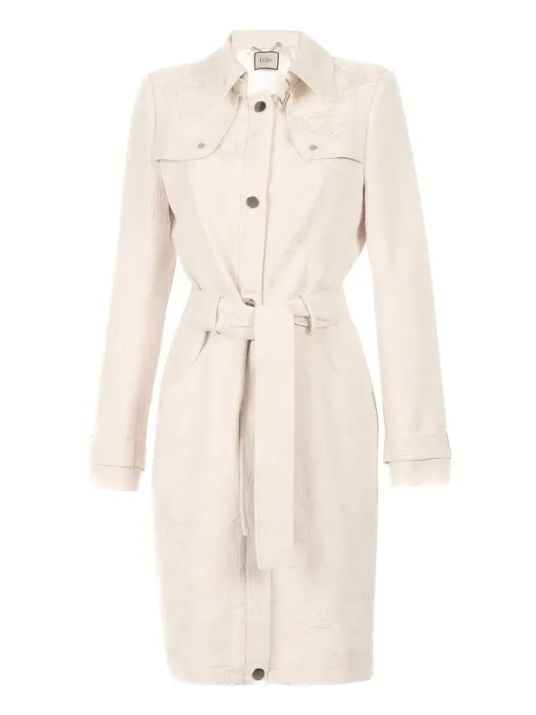 LUNA FASHION HOUSE Jacquard Trench Coat - White