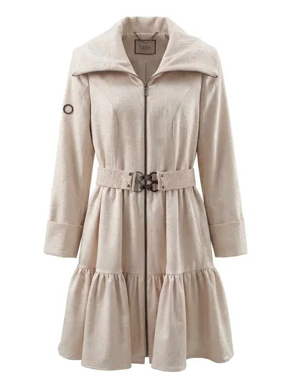 LUNA FASHION HOUSE Iris Tailored Cotton Blend Short Coat - Beige