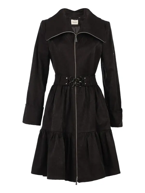 LUNA FASHION HOUSE Tailored Cotton Blend Coat - Black