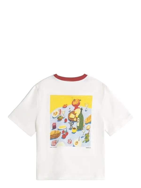 THINKING MU Costumbres Zowie" Organic Cotton T-shirt With Printed Design - White