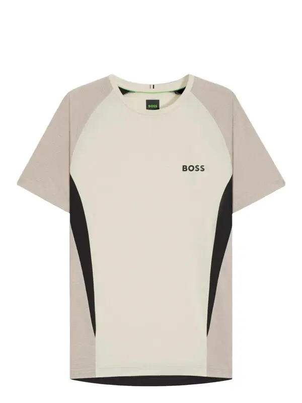Hugo Boss Mesh Panel T-shirt - Natural