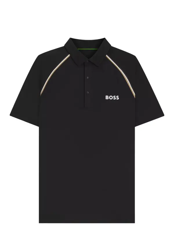 Hugo Boss Active Slim-fit Polo Shirt With Odour Control - Black