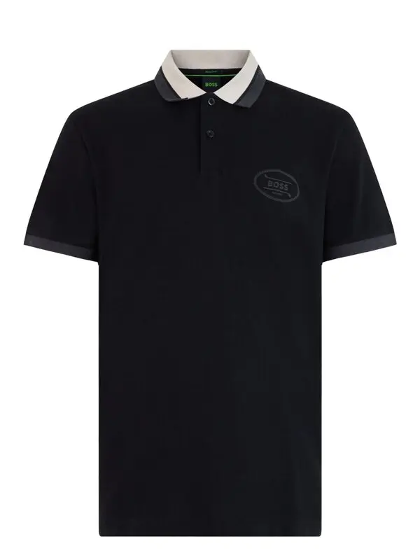 Hugo Boss Collared Short-sleeved Polo Shirt - Black