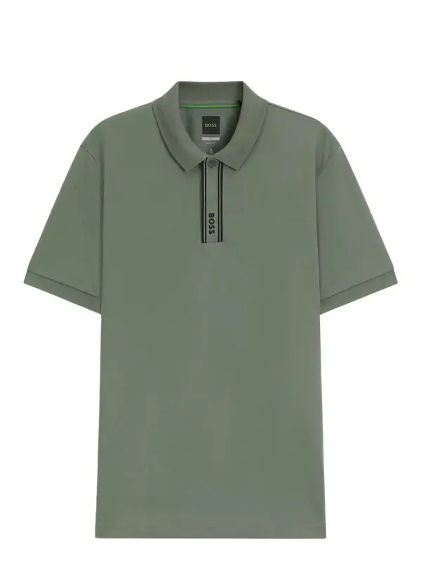 Hugo Boss Logo Trim Polo Shirt - Green