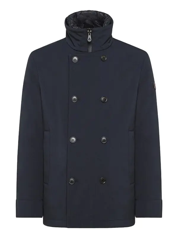 Peuterey Detachable Bib Double-breasted Coat - Blue