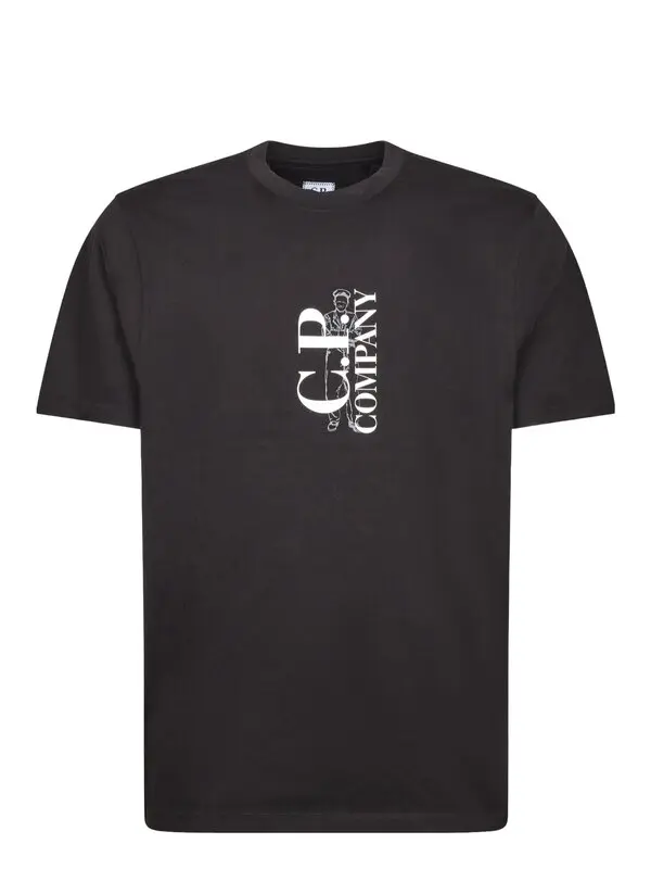 C.P. COMPANY Logo Printed Crewneck T-shirt - Black