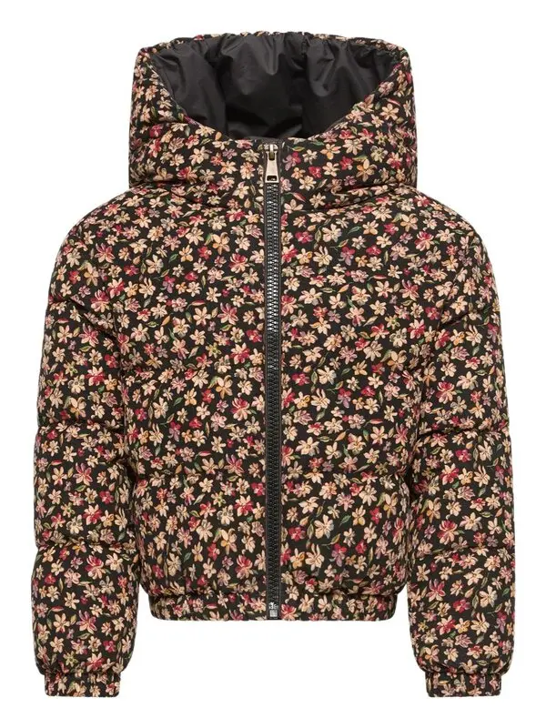 Moncler Nirea Floral Print Down Jacket - Black