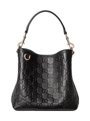 Gucci Gg Emblem Small Bucket Bag - Black