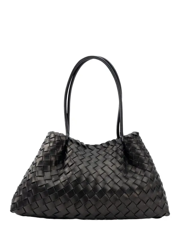 ELLEME PARIS Medium Woven Leather Tote - Black