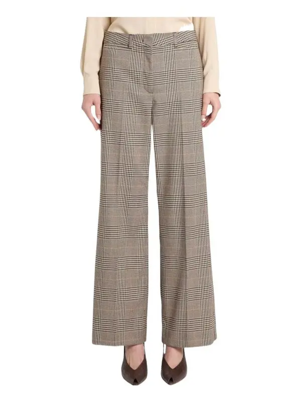Marella Canapa Checked Wide-leg Pants - No