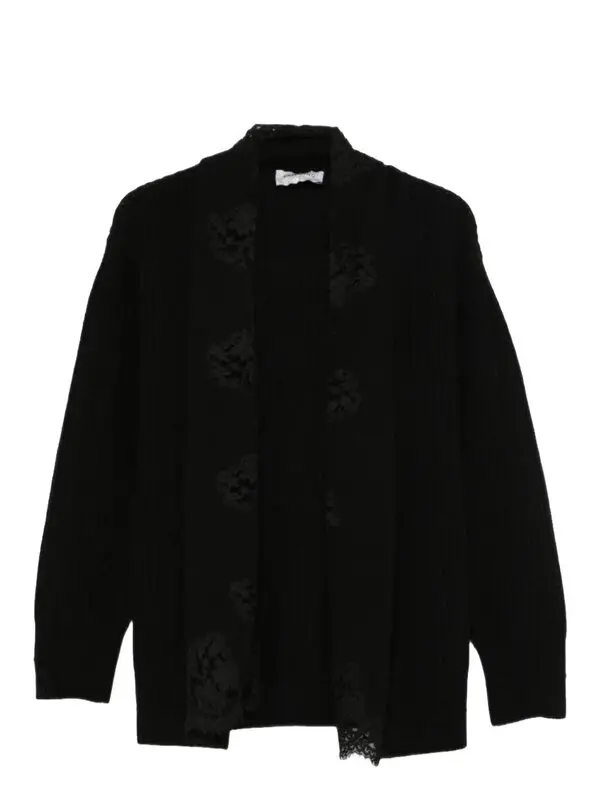 ERMANNO FIRENZE Lace-trim Cardigan - Black