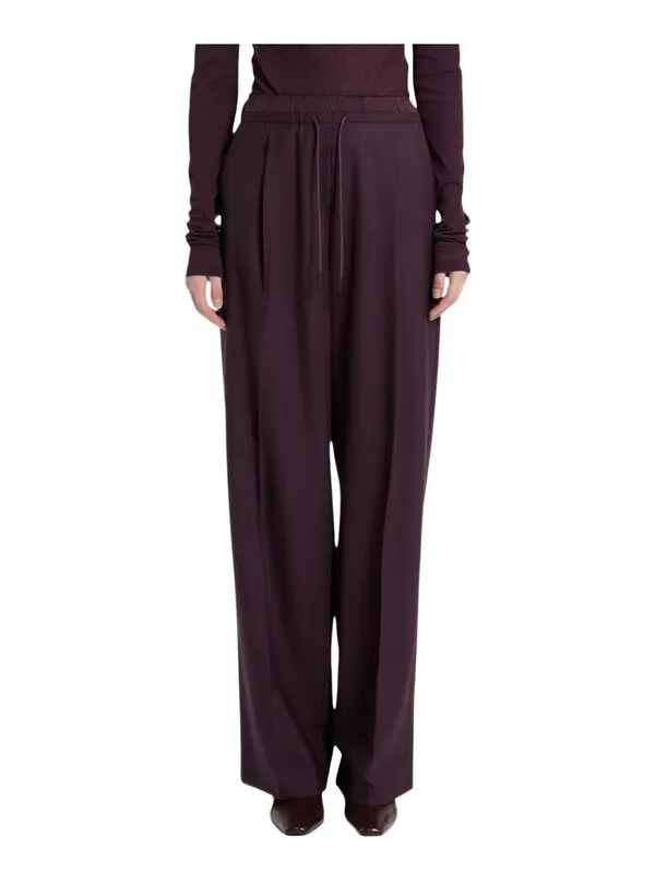 Marella Pleated Casual Trousers - Purple