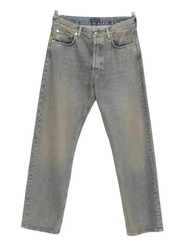 HAIKURE Faded-effect Logo-patch Jeans - Gray