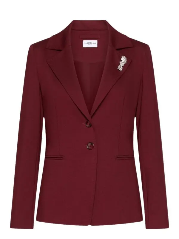 Marella Single-breasted Blazer - Brown
