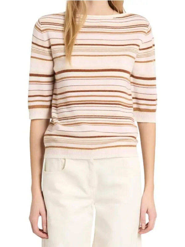 Marella Striped Sweater - White