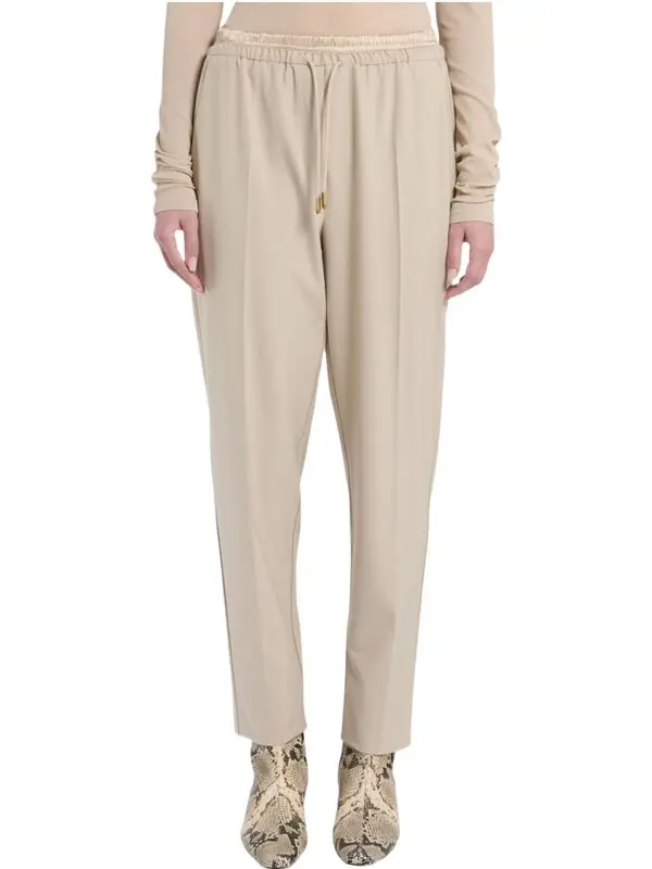 Marella Drawstring Athletic Pants - Light Brown