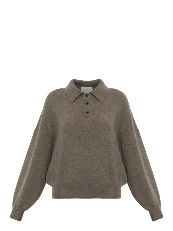 LISA YANG Etta Knitted Polo Shirt - Brown