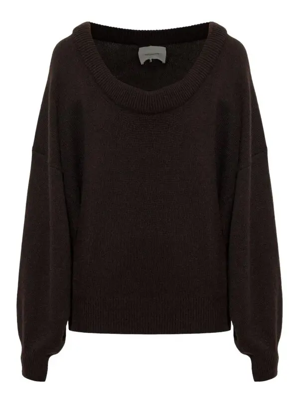 LISA YANG Doria Scoop-neck Knitted Sweater - Brown