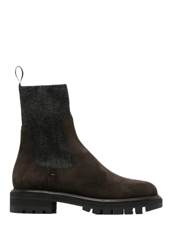 HENDERSON BARACCO Round-toe Pull-on Boots - Brown/gray
