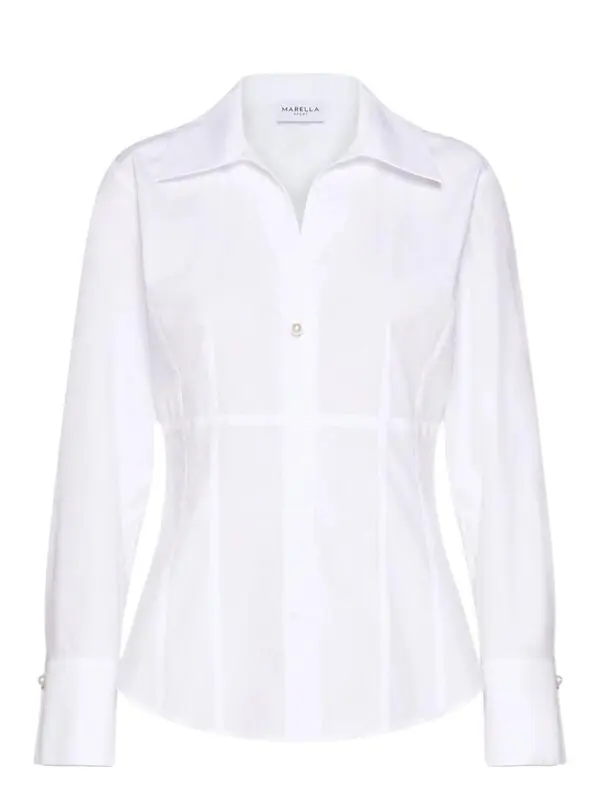 Marella Embellished Long-sleeved Shirt - White